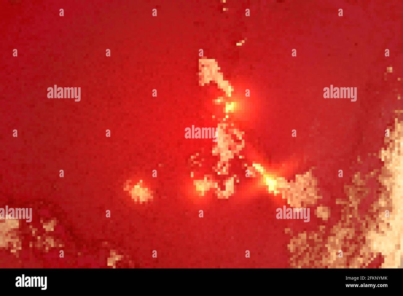 Gold and bright red pattern with texture of geode and sparkles ...