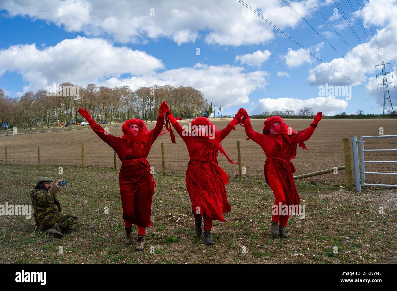 Aylesbury Vale, UK. 12th April, 2021. Red Rebels did a performance in ...