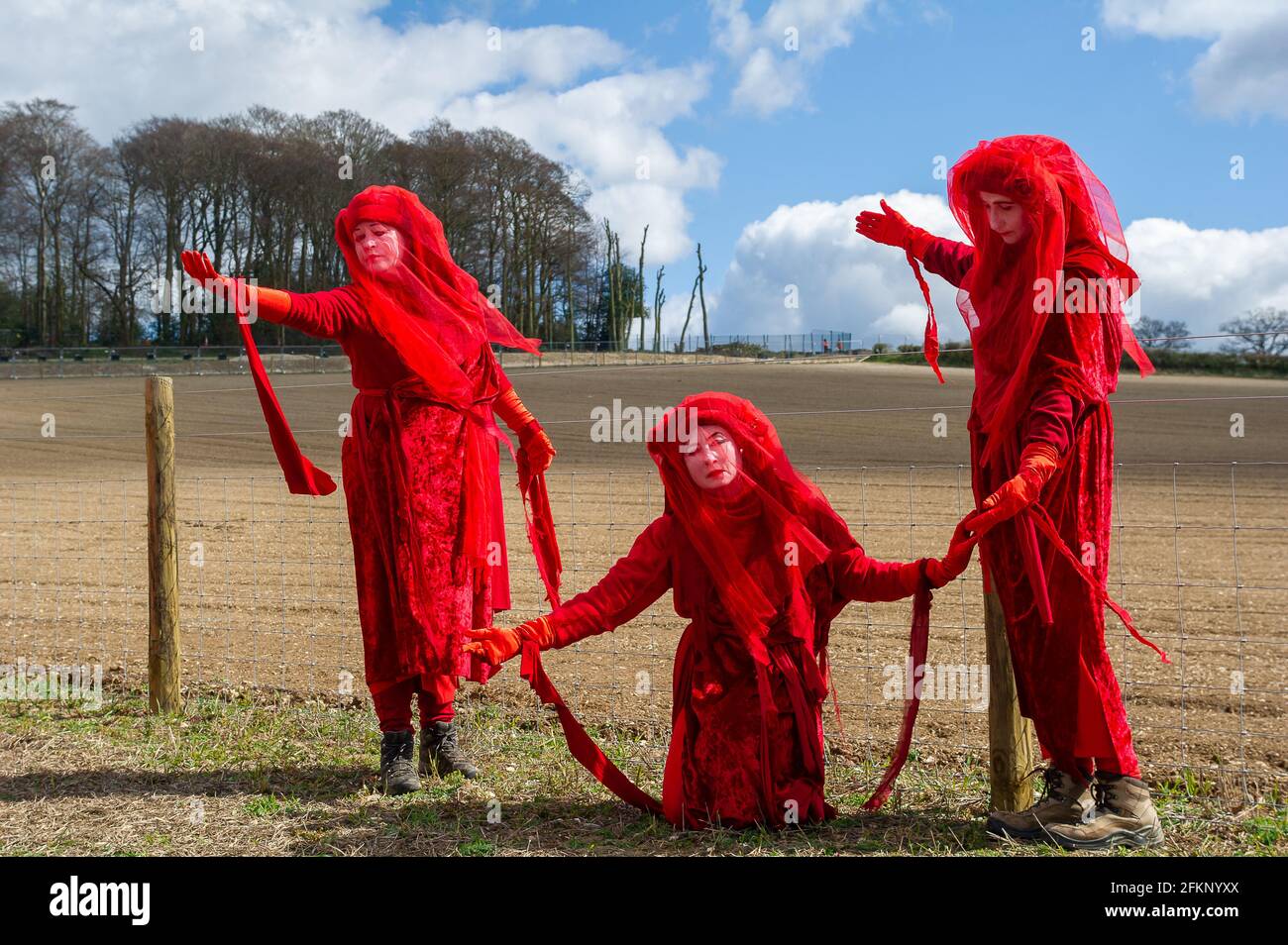 Aylesbury Vale, UK. 12th April, 2021. Red Rebels did a performance in ...