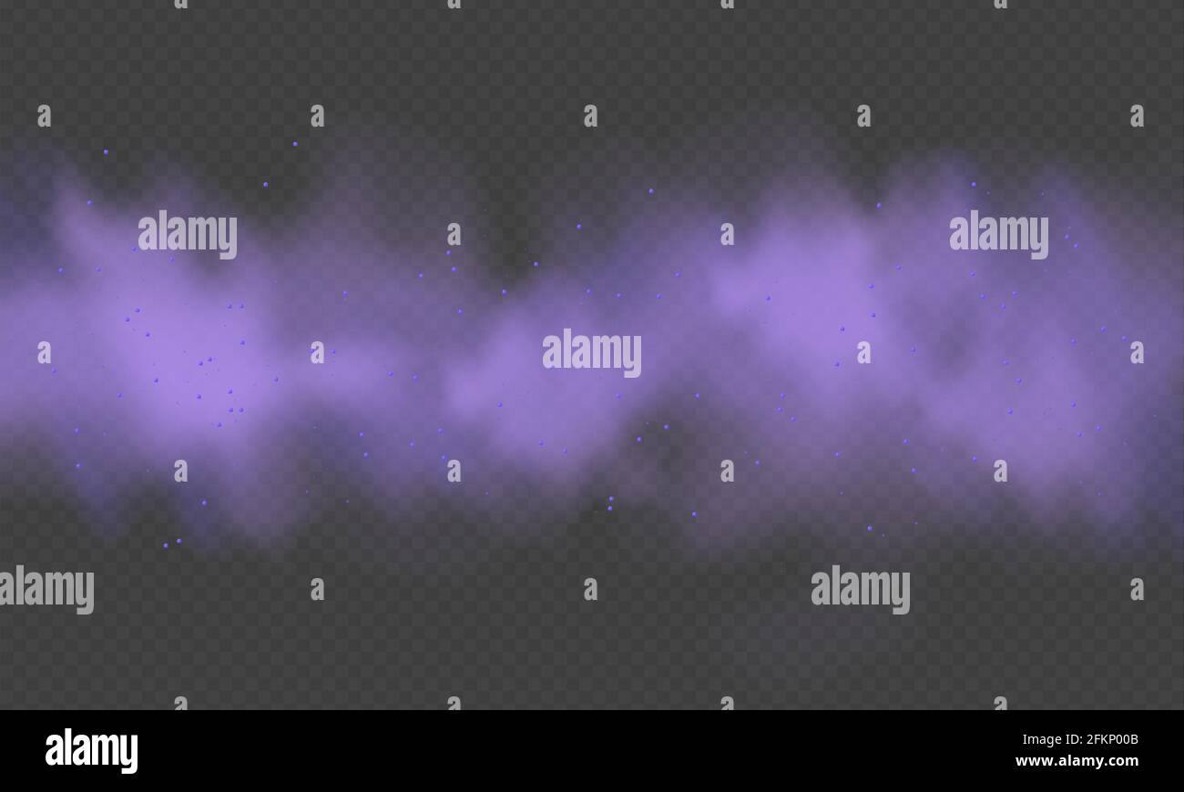 Purple fog or smoke.Purple dust with particles. Violet smoke or dust ...