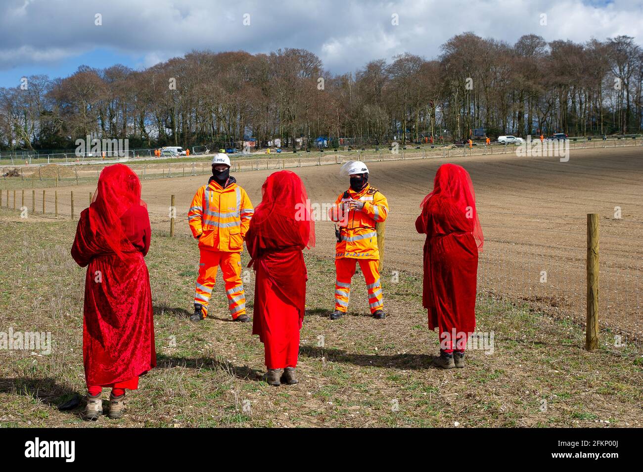 Aylesbury Vale, UK. 12th April, 2021. Red Rebels did a performance in ...