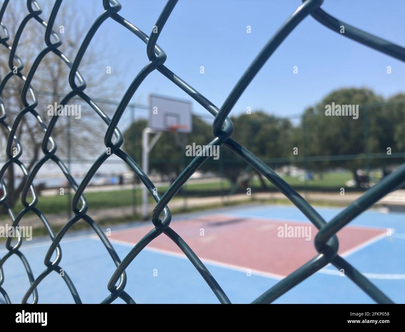 Basketball rim amazing shot with sky Stock Photo - Alamy