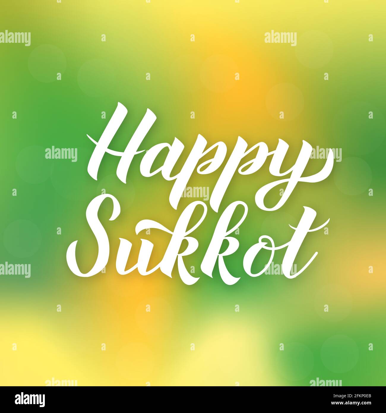 Happy Sukkot calligraphy hand lettering on gradient background. Jewish ...