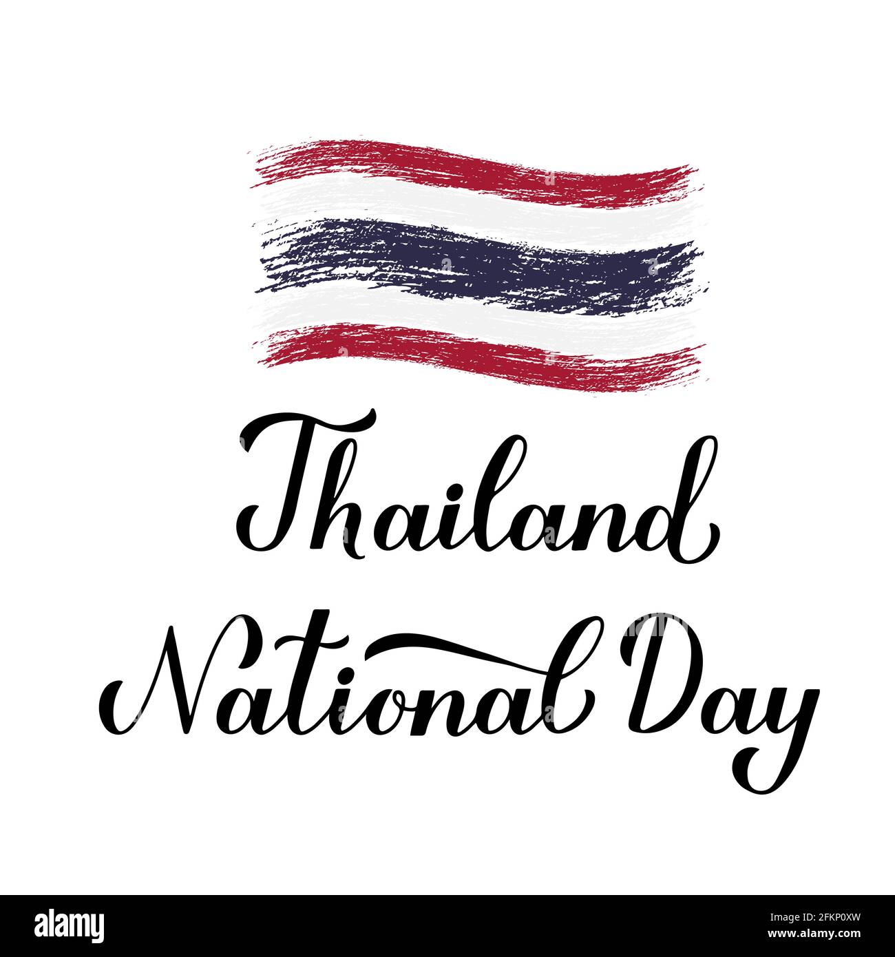 Thailand National Day calligraphy hand lettering isolated on white ...