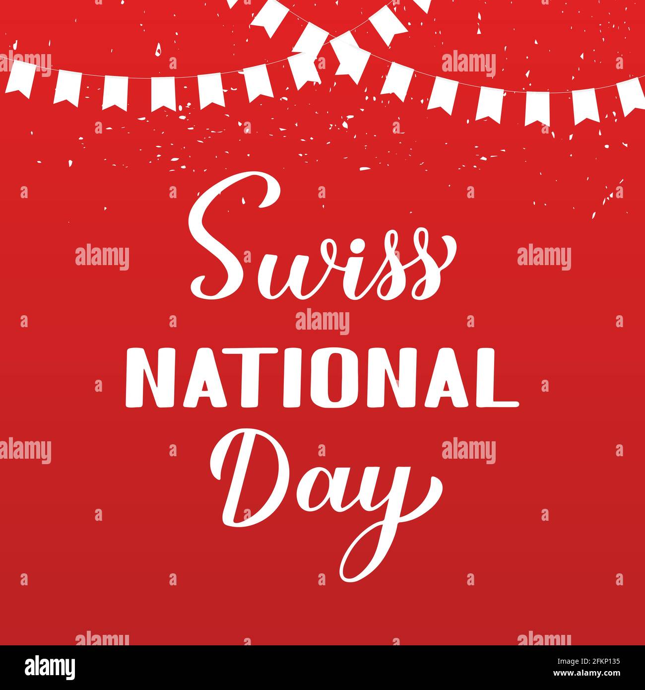 Swiss National Day hand lettering. Switzerland holiday typography ...
