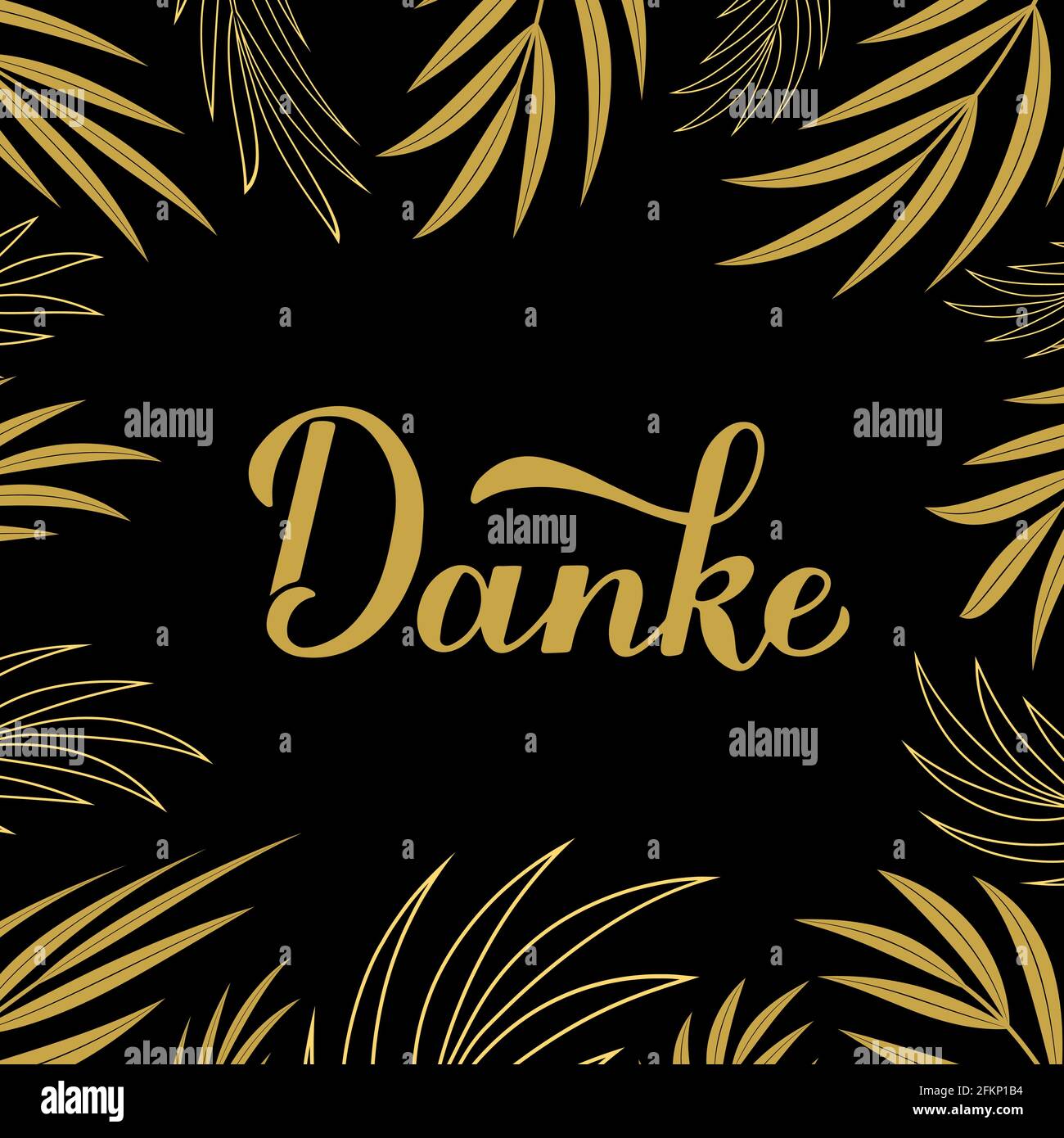 Thank you card. Calligraphy hand lettering in German language. Vector ...