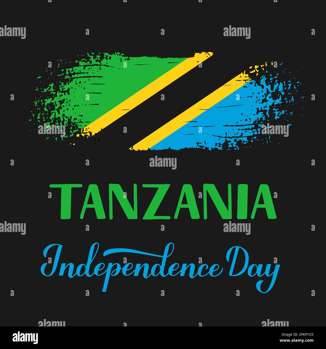 Tanzania Independence Day Calligraphy Hand Lettering With Brush Stroke
