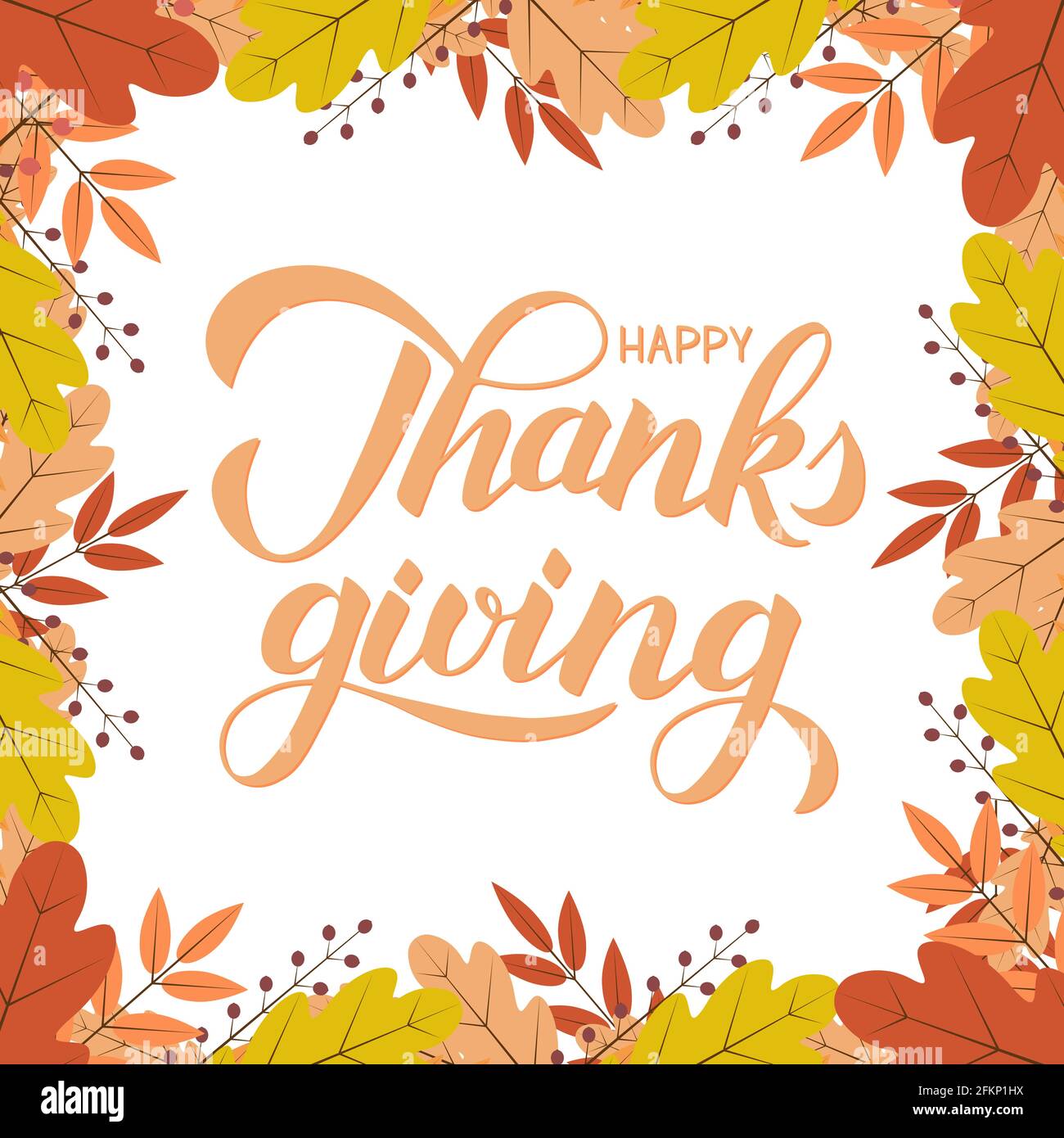 Thanksgiving Theme With Yellow Background Stock Vector Images - Alamy