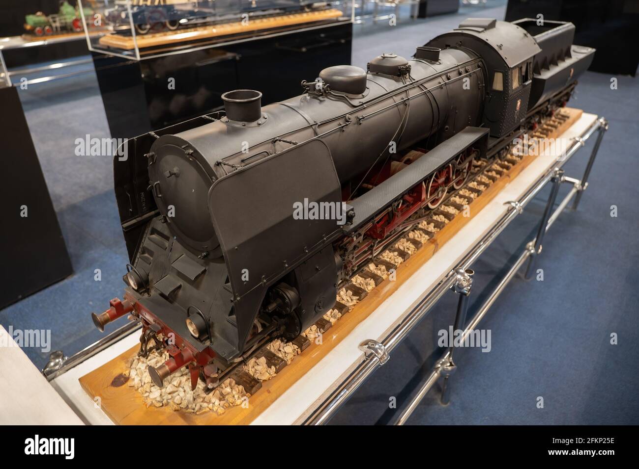 Steam Engine Ty45 locomotive model in Station Museum, Warsaw, Poland ...