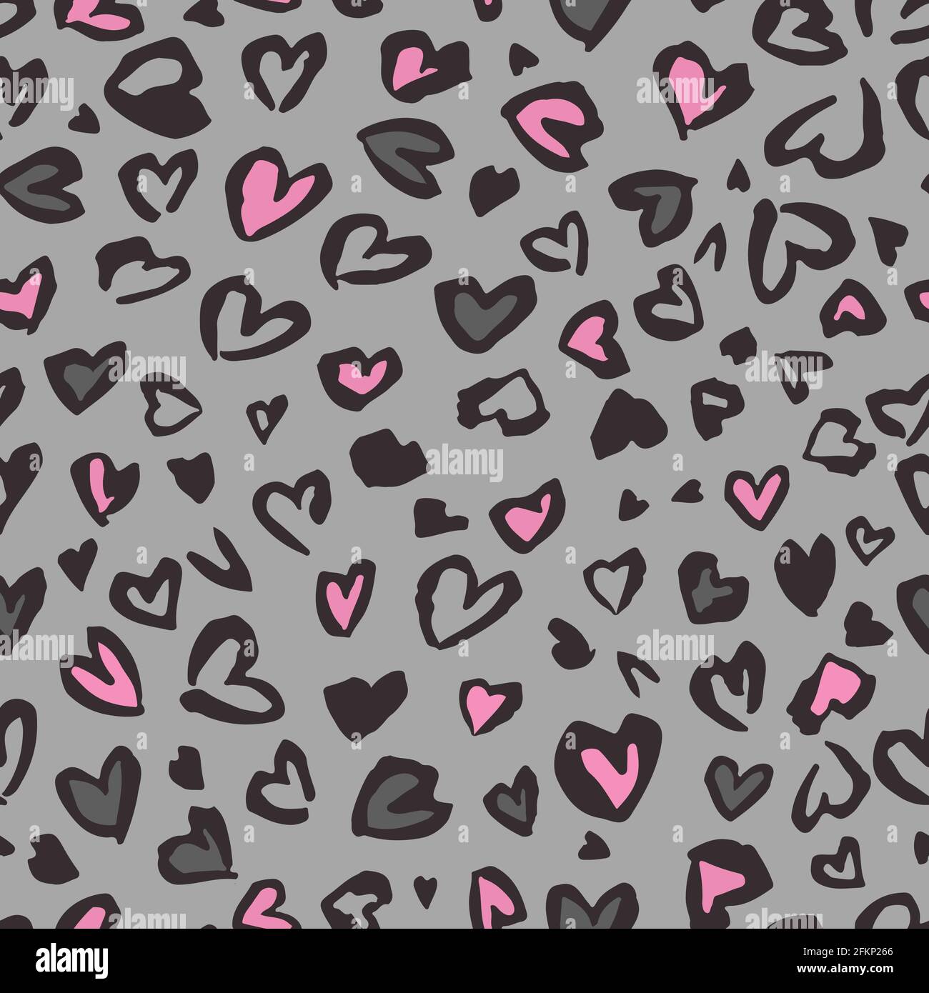 Leopard Heart Pattern Wallpaper