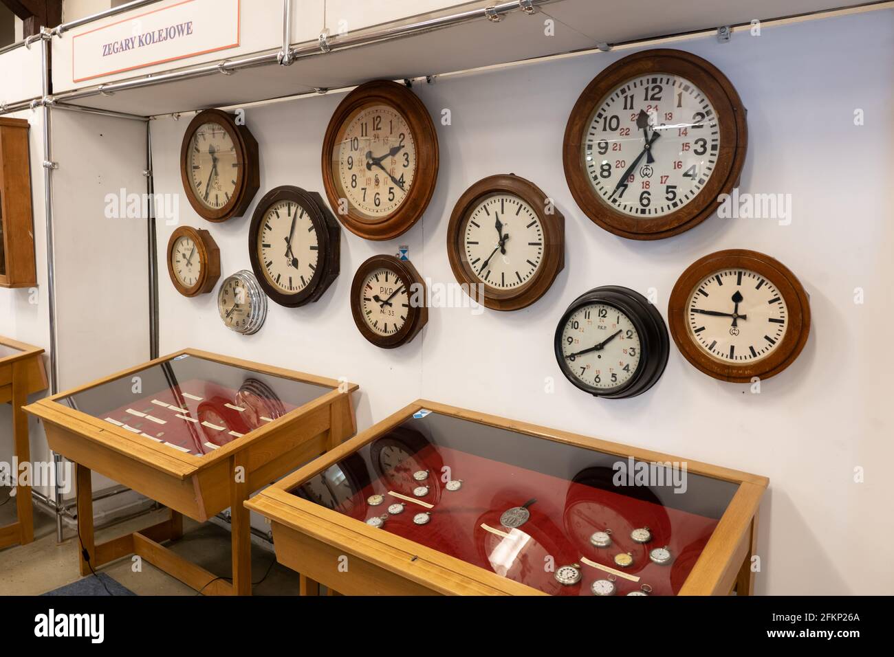 Collection of old vintage railway clocks from various train stations in ...