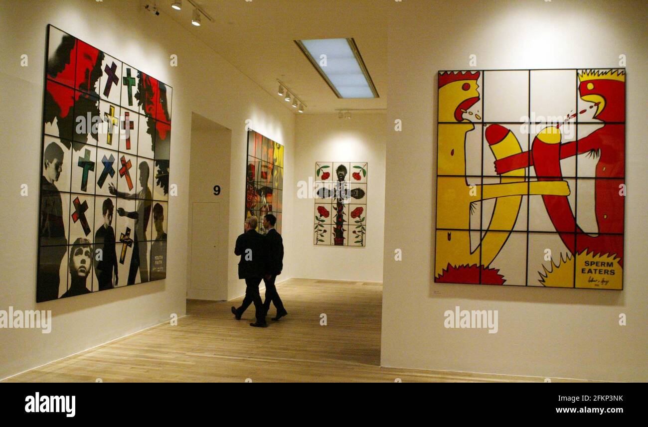 Artists Gilbert and George during the press viewing of their Major ...