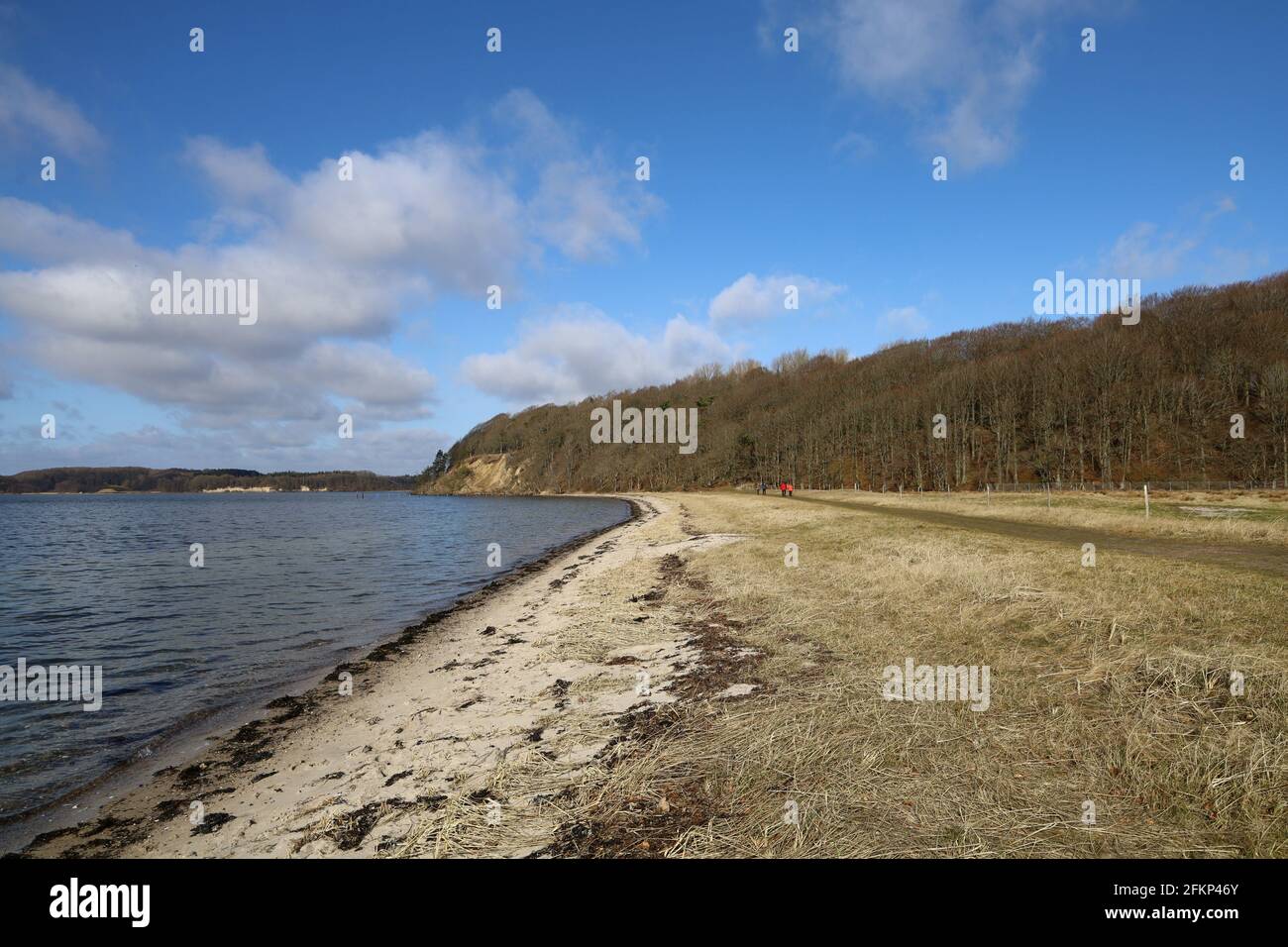 Beautiful view of the beach under a cloudy sky in Middelfart, Denmark ...