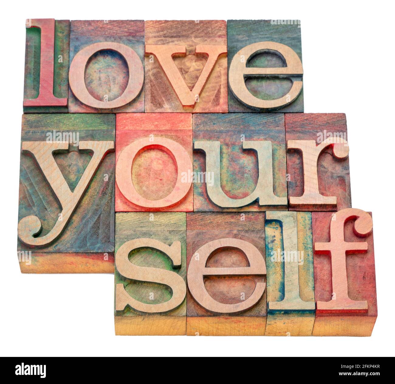 Lettering word love yourself Cut Out Stock Images & Pictures - Alamy