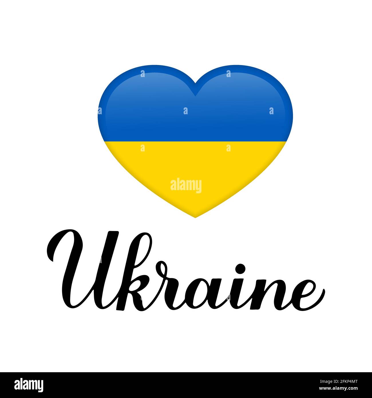 Ukraine calligraphy hand lettering with Ukrainian flag in shape of ...