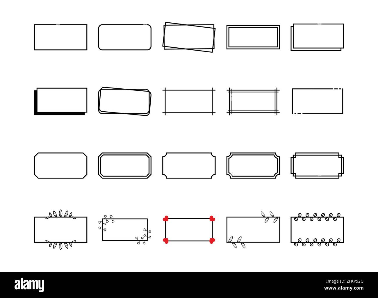 rectangle frames border set in vintage style Stock Vector Image & Art ...