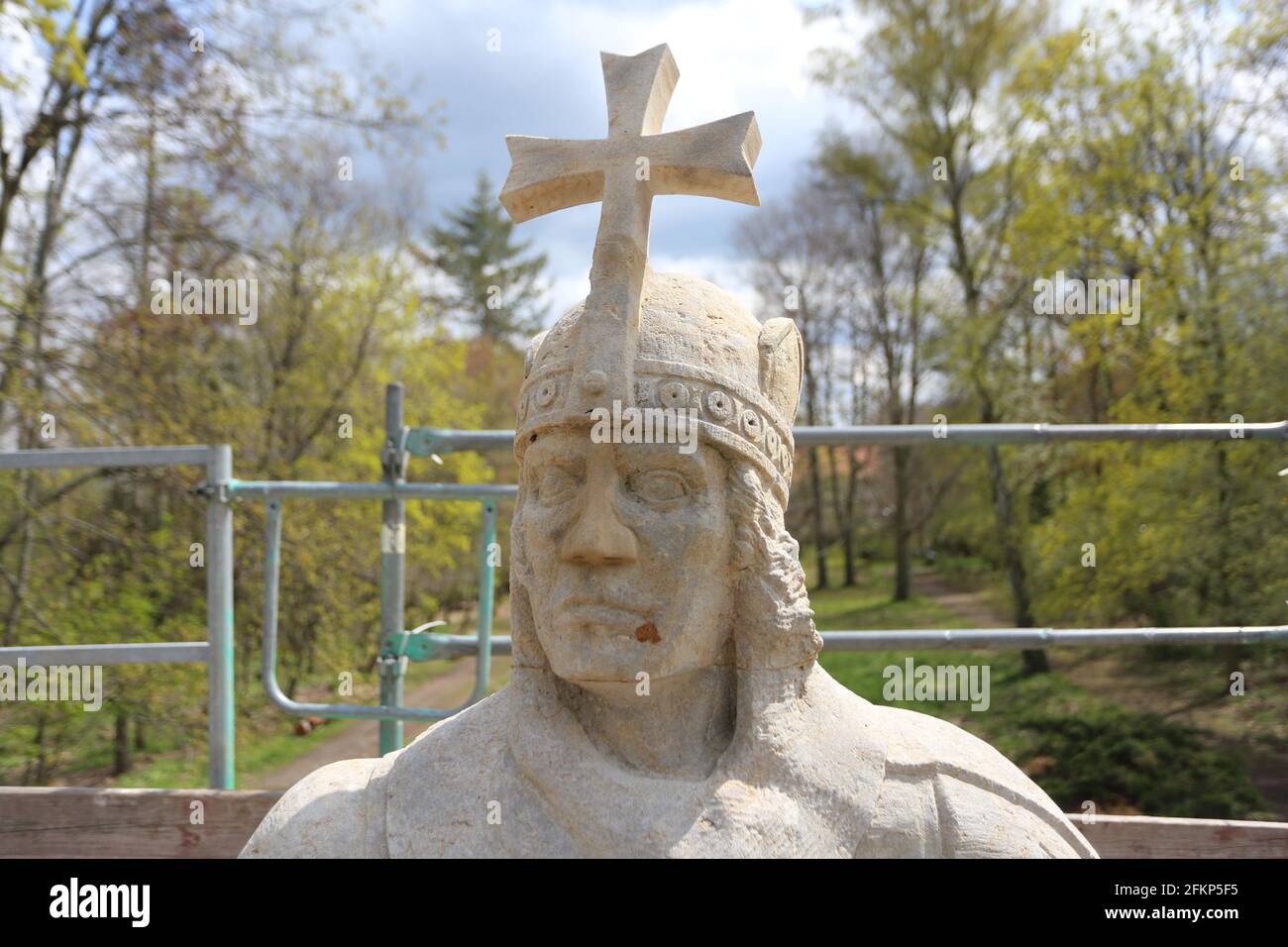 Ballenstedt, Germany. 03rd May, 2021. View of the renovated monument ...