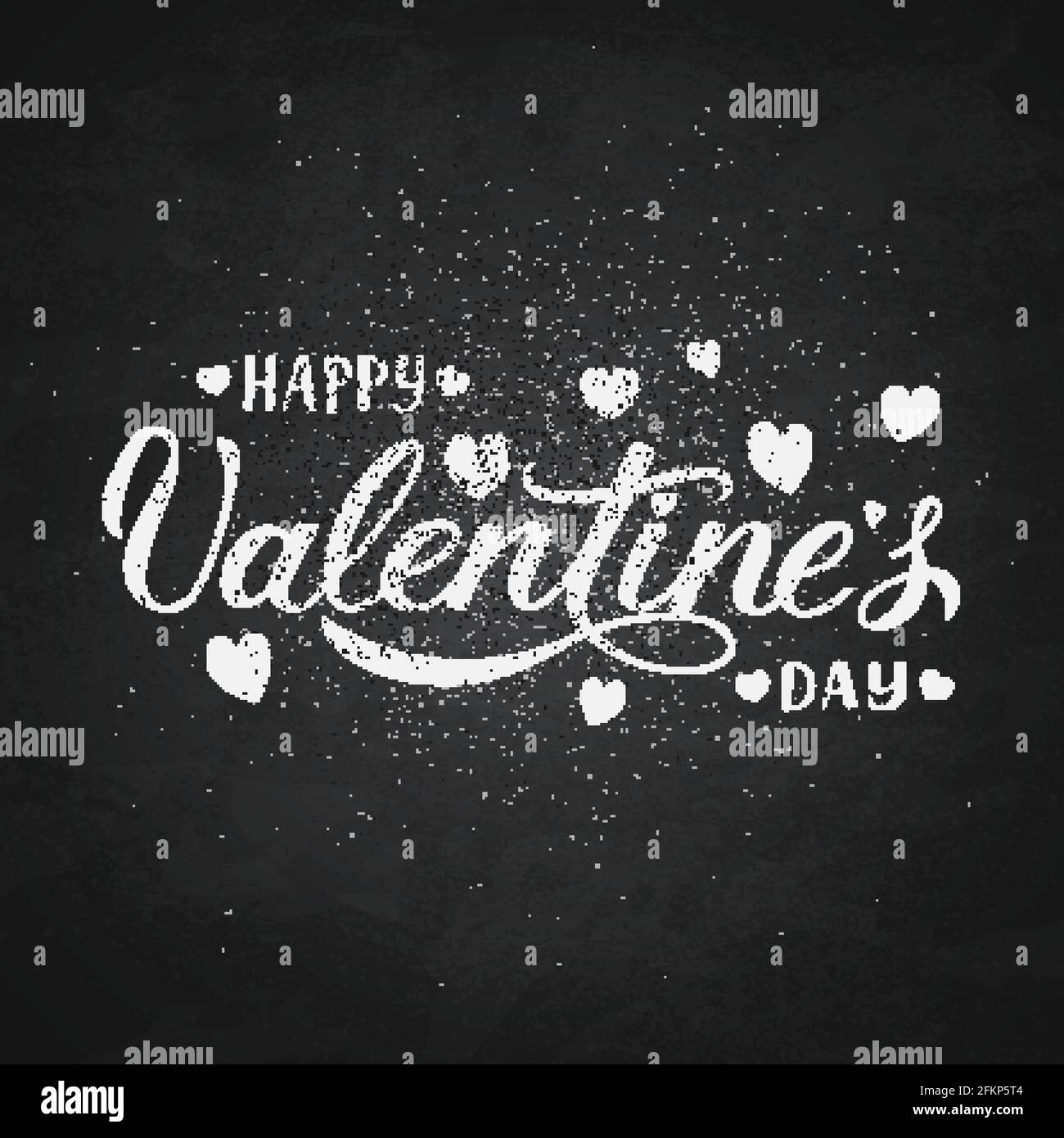 Happy Valentine s Day calligraphy lettering on chalkboard background ...