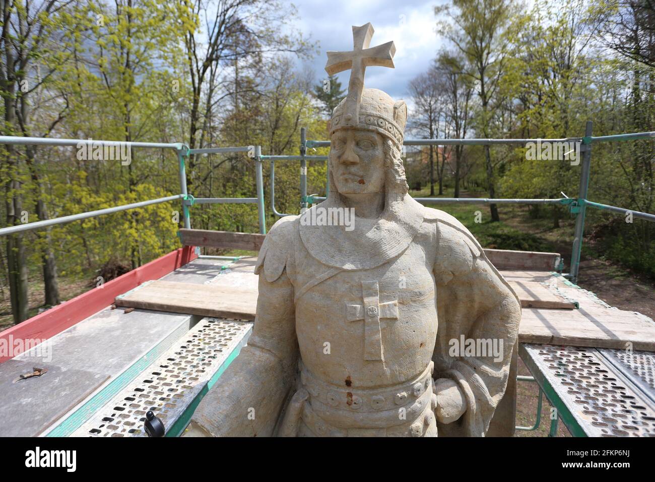 Ballenstedt, Germany. 03rd May, 2021. View of the renovated monument ...