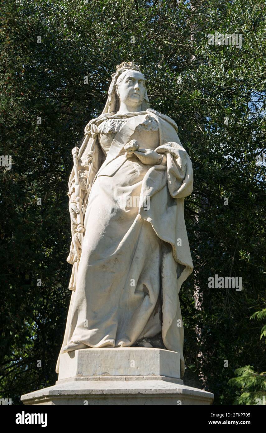 Marble statue of Queen Victoria,in Abbey Gardens, Abingdon, Oxfordshire ...