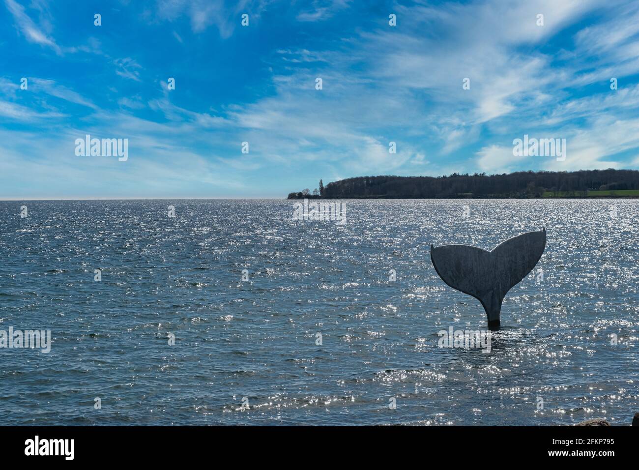 Whale Tail sculpture in Faaborg marina harbor, Denmark Stock Photo - Alamy