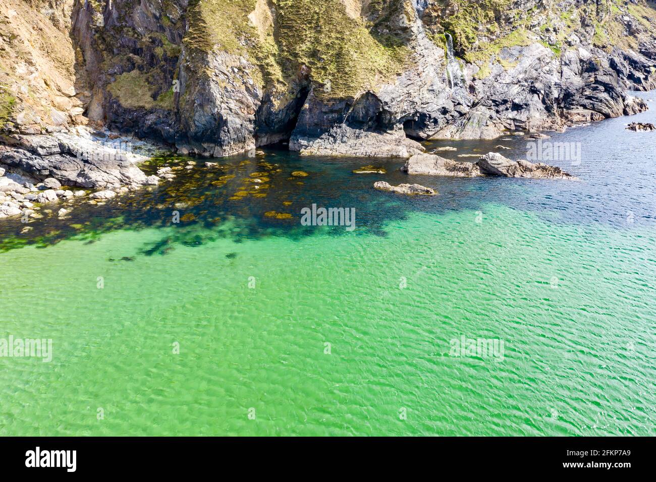 Aerial view of the Silver Strand in County Donegal - Ireland Stock ...