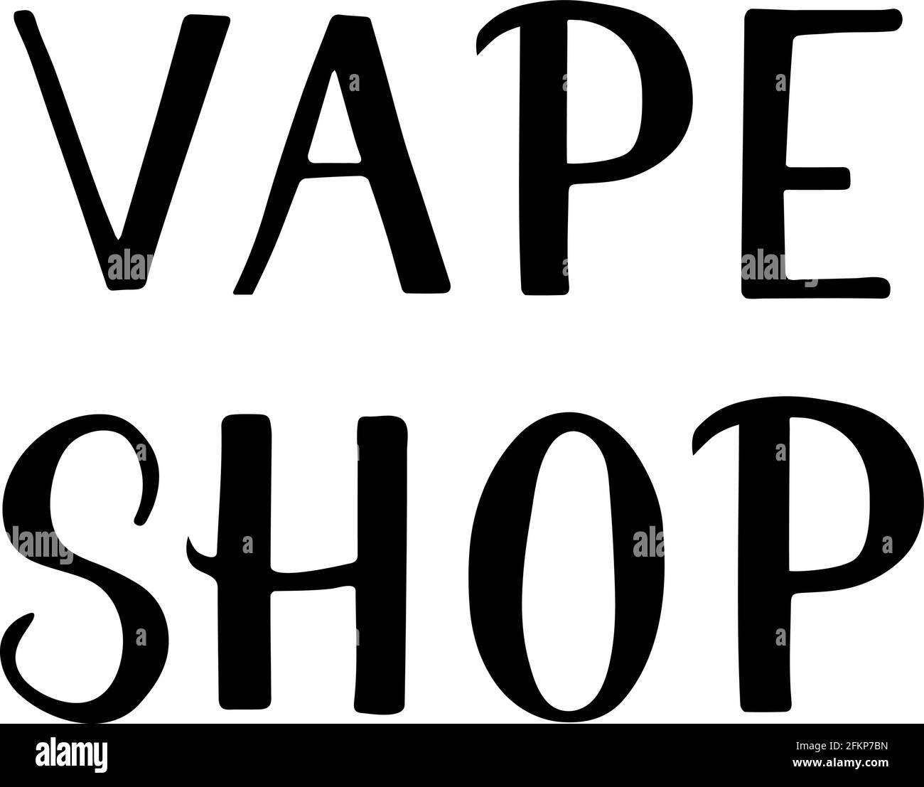 Vape Shop hand written lettering isolated on white background ...