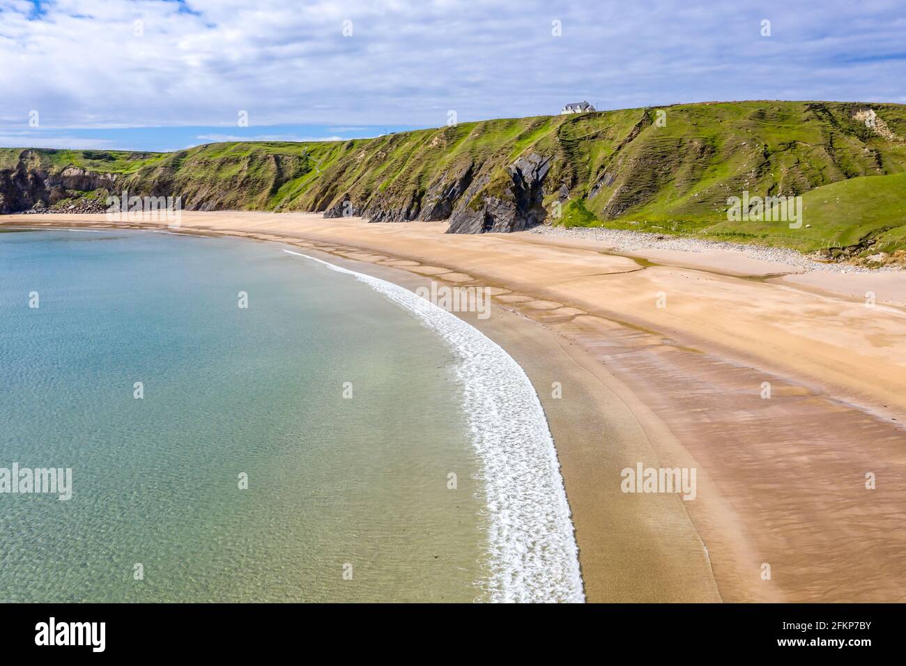 Aerial view of the Silver Strand in County Donegal - Ireland Stock ...