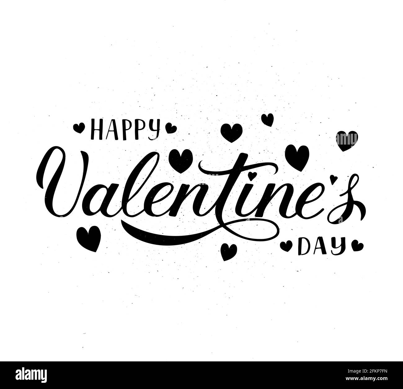 Happy Valentine s Day calligraphy lettering. Shabby textured background ...