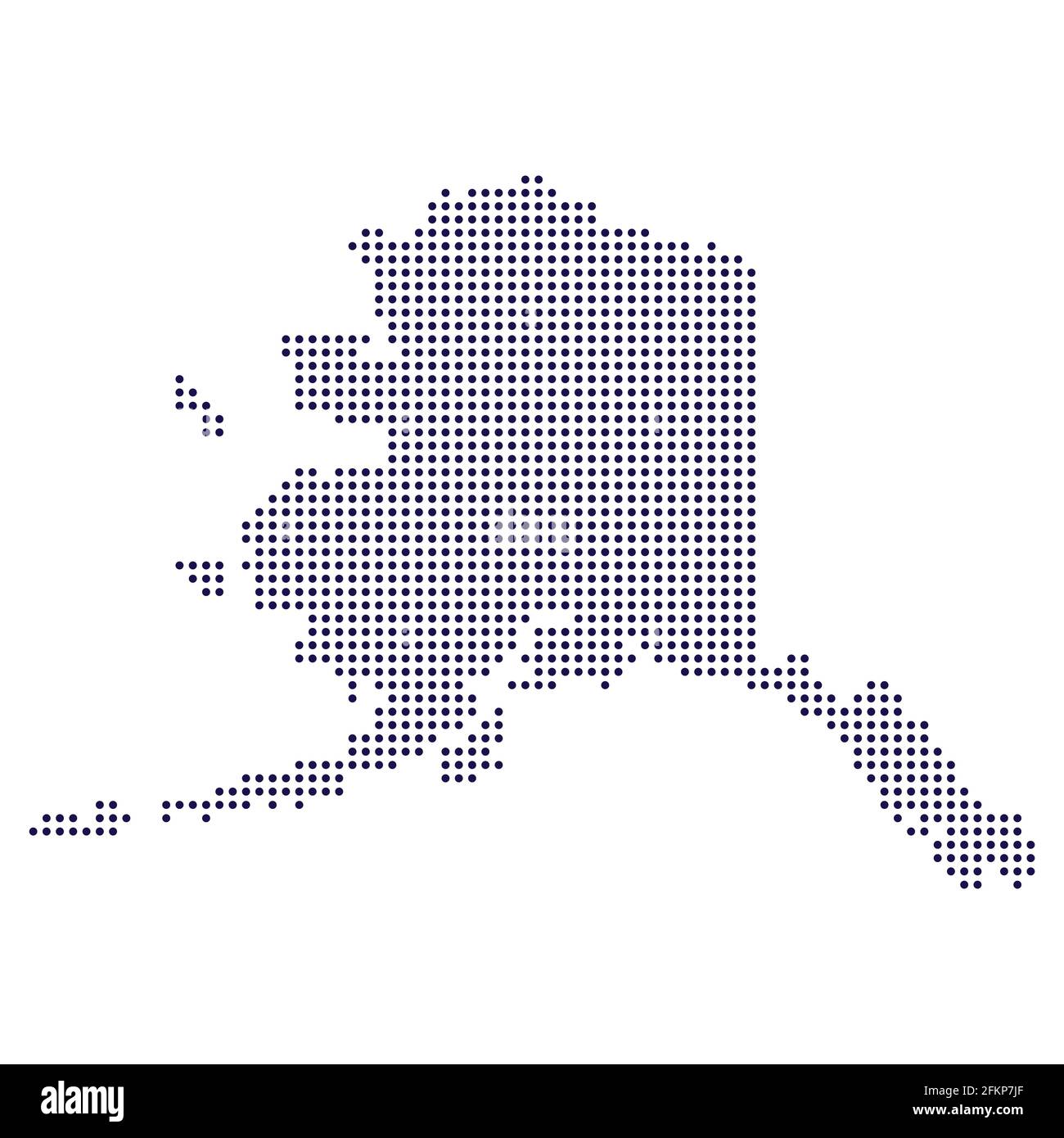 Dotted polka dot map of Alaska Stock Vector Image & Art - Alamy
