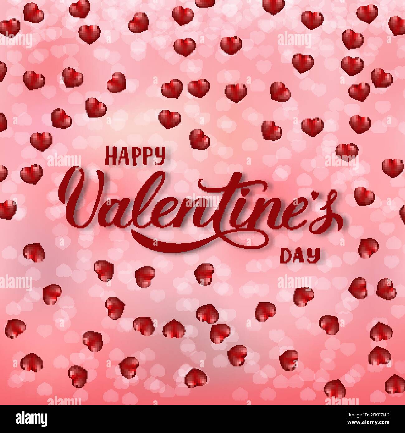 Happy Valentine s Day calligraphy hand lettering on pink background ...