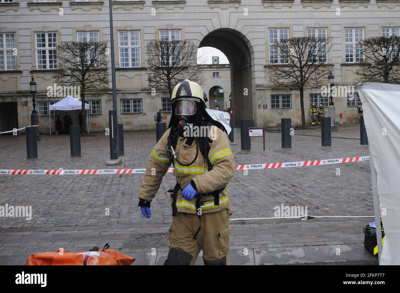 Copenhagen, Denmark. 03 May 2021, Police along with fire men routine ...