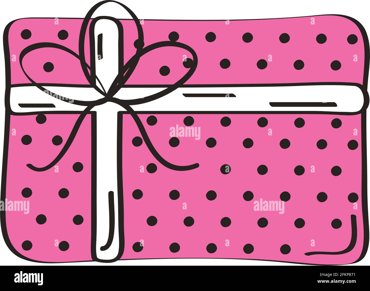 Gift box pink dotted Stock Vector Images - Alamy