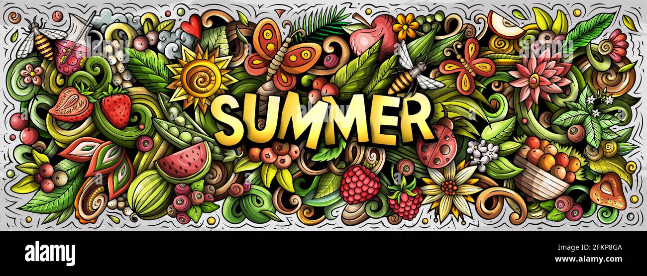 Summer hand drawn cartoon doodle illustration Stock Vector Image & Art ...