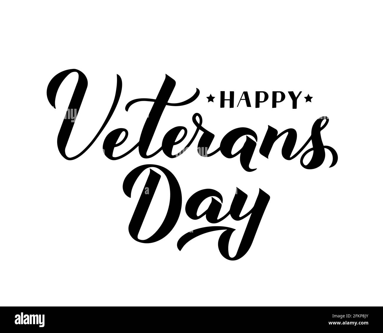 Happy Veterans Day calligraphy hand lettering isolated on white ...