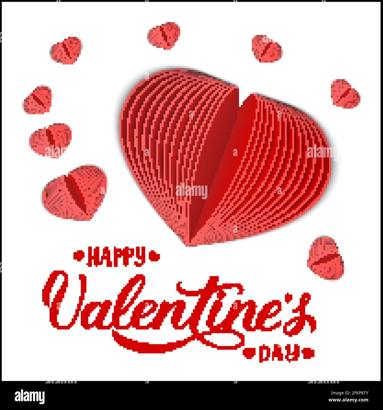 Valentine s day greeting card with calligraphy hand lettering and red ...