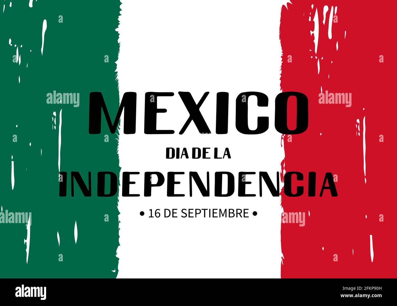 Mexico Independence Day hand lettering in Spanish with Mexican flag ...