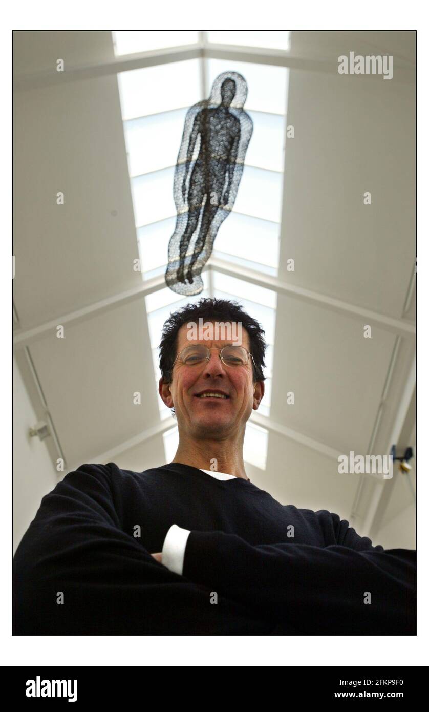 Anthony Gormley in his studio in north London......with Hugh Brody who ...