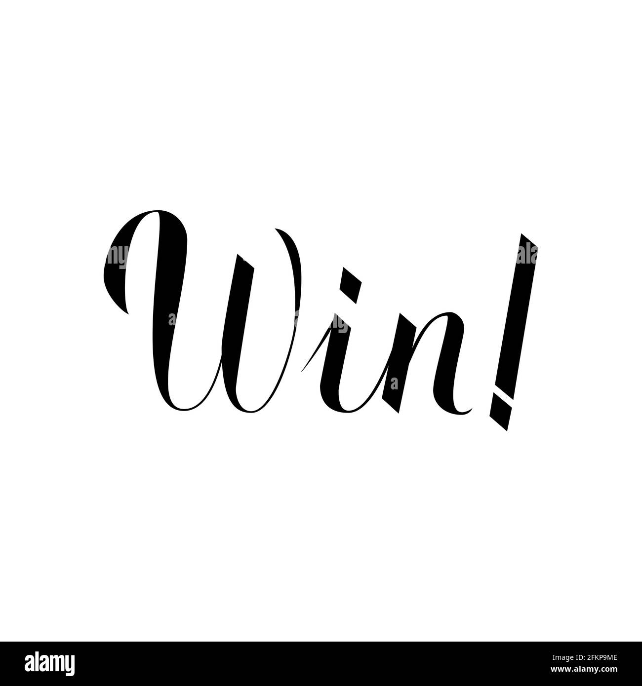 Win calligraphy hand lettering isolated on white. Easy to edit vector ...