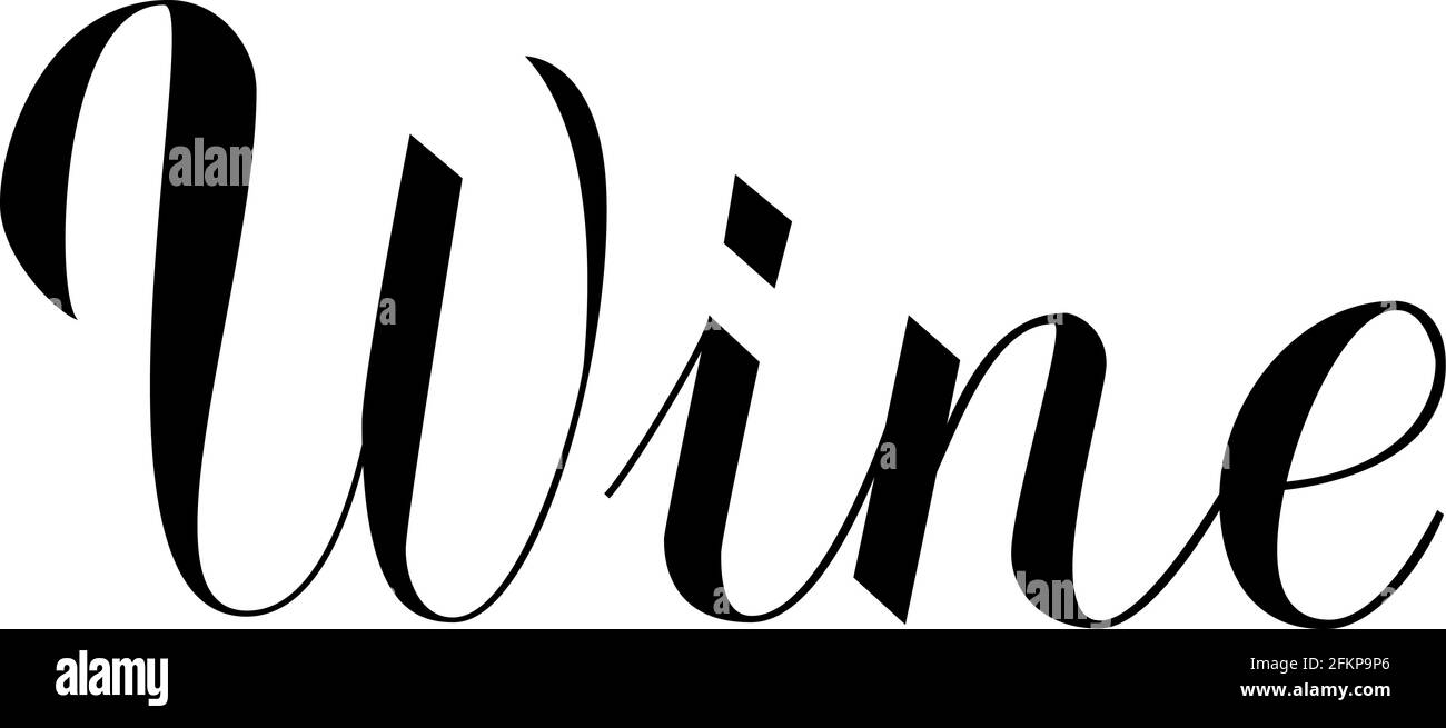 Wine calligraphy hand lettering isolated on white. Vector illustration ...