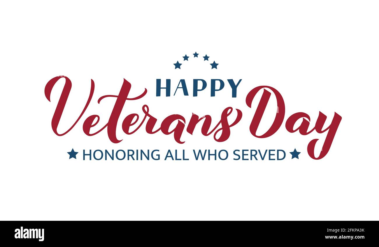 Happy Veterans Day calligraphy hand lettering isolated on white ...