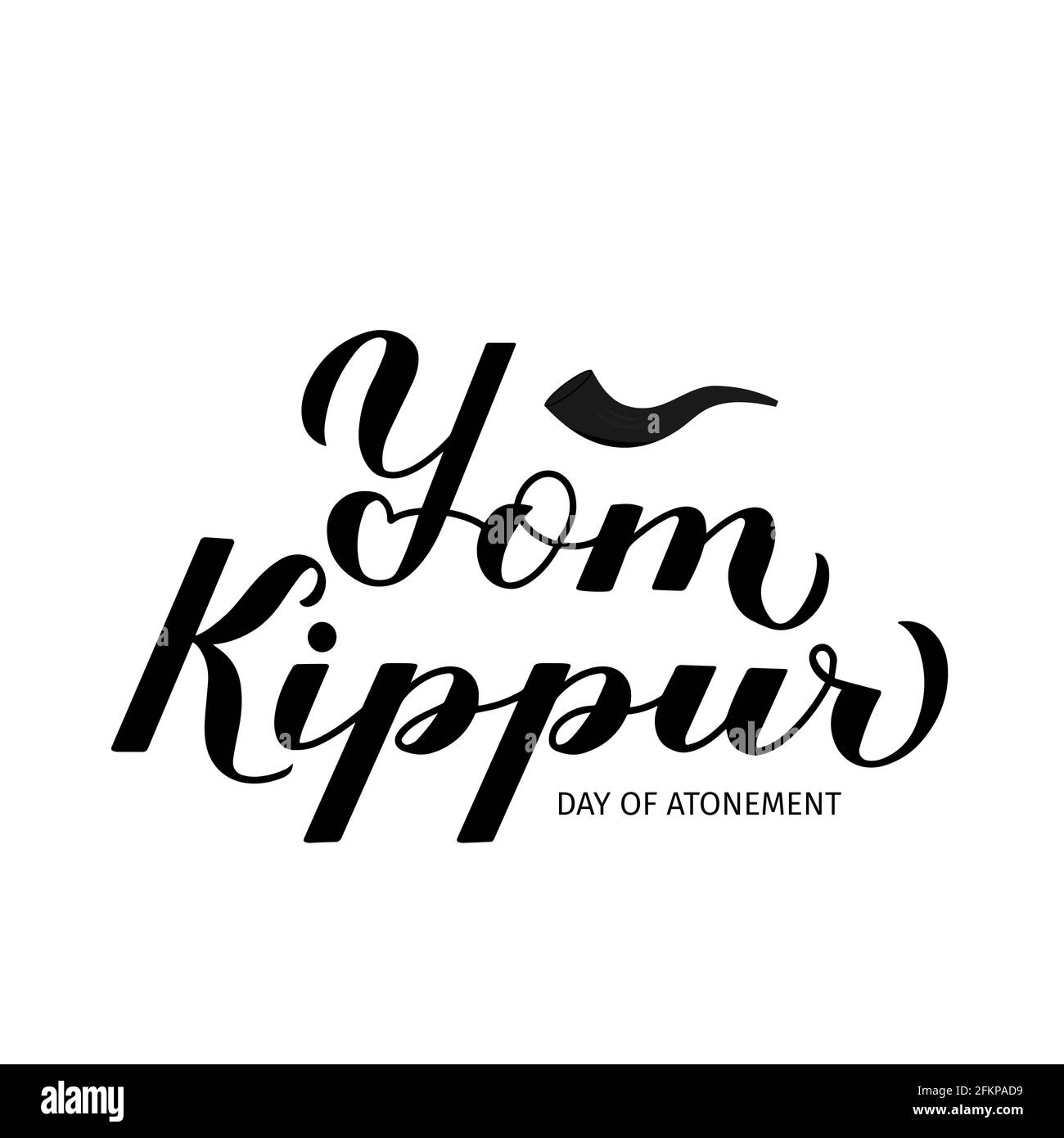 Yom Kippur Day of Atonement calligraphy hand lettering isolated on ...