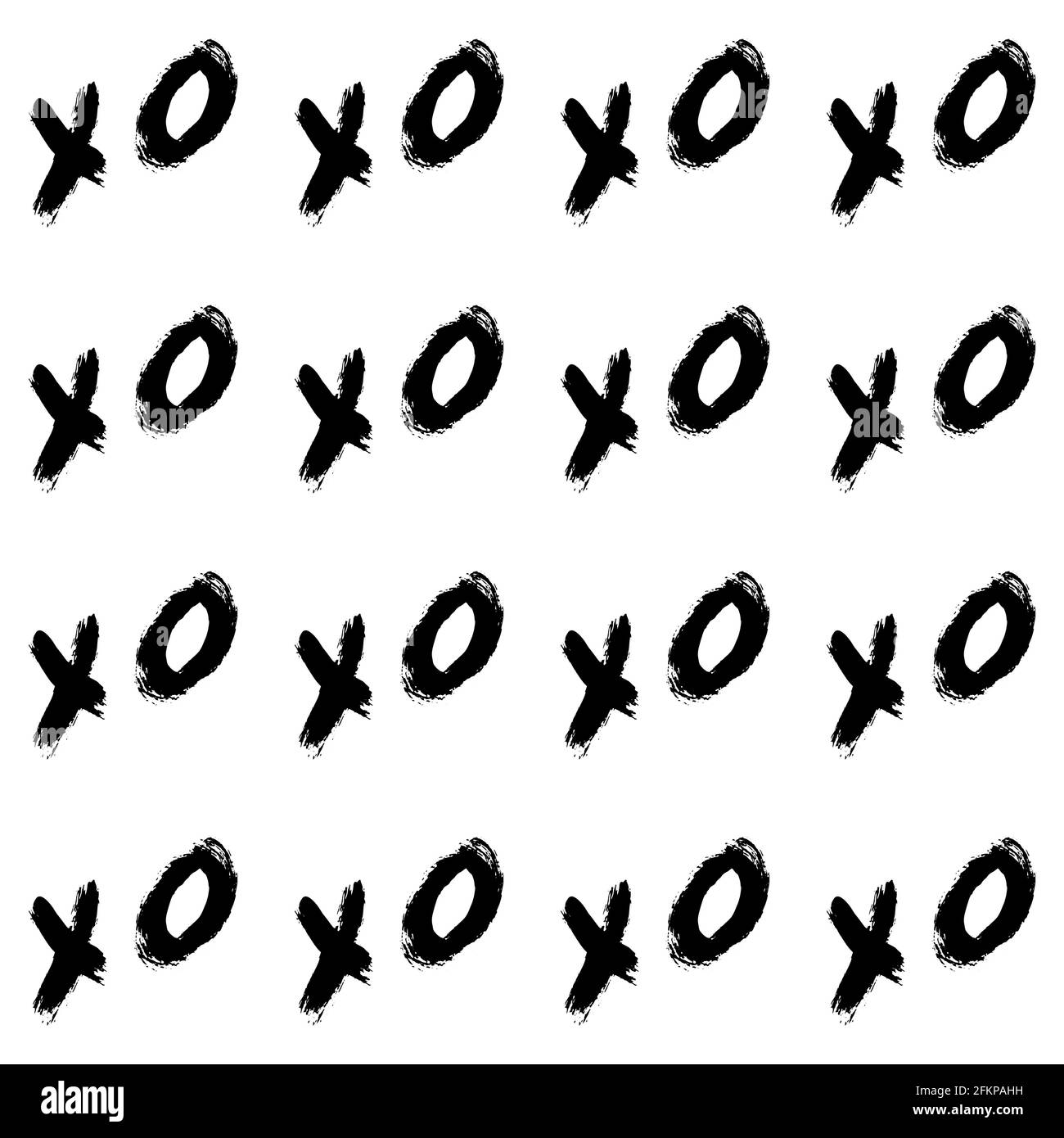 Seamless pattern XOXO on white background. Hugs and kisses abbreviation ...