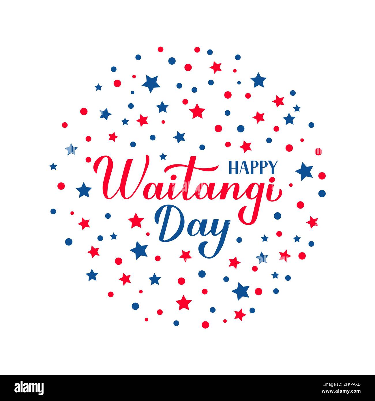 Happy Waitangi Day calligraphy hand lettering isolated on white. New ...