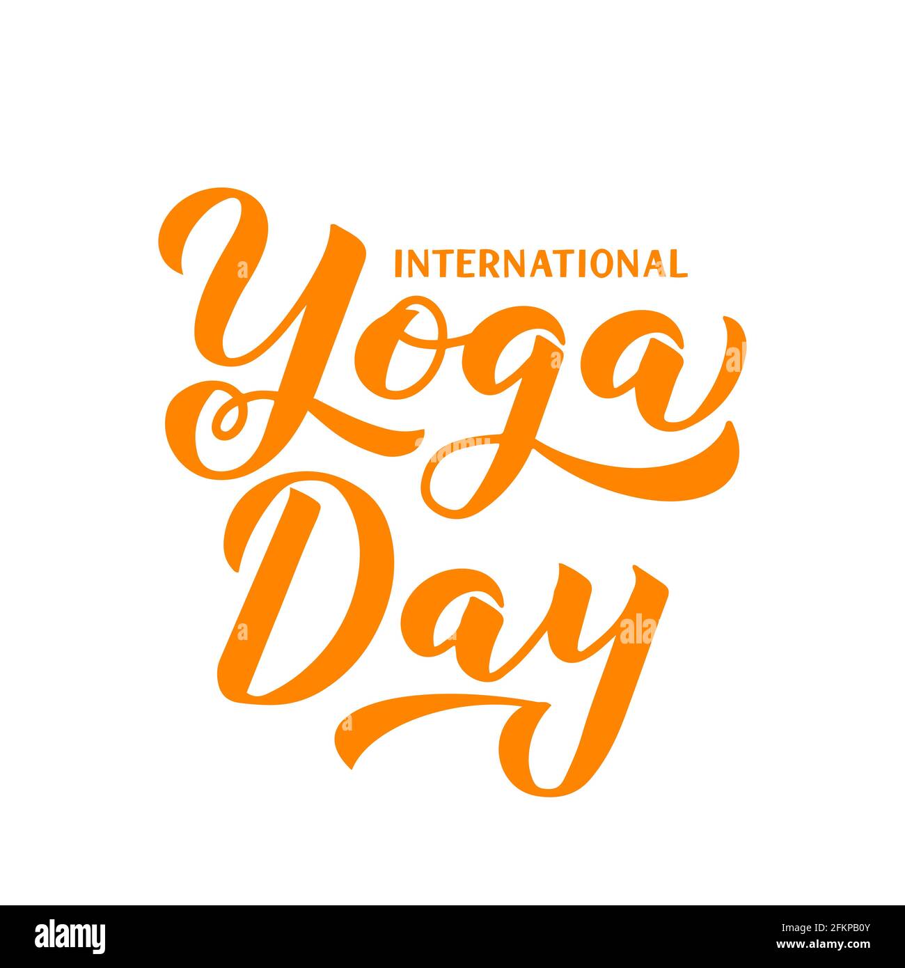 International Yoga Day calligraphy hand lettering isolated on white ...