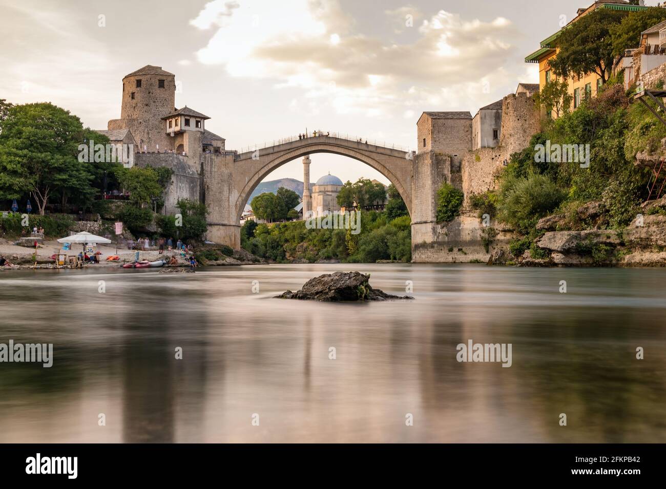 Stari Most bridge in old town of Mostar, BIH Stock Photo - Alamy