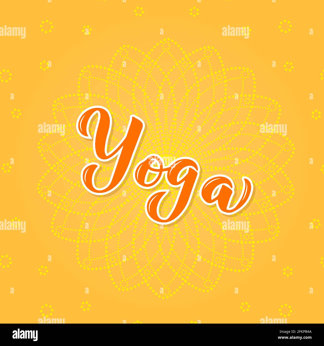 Yoga calligraphy hand lettering on yellow background. Easy to edit ...