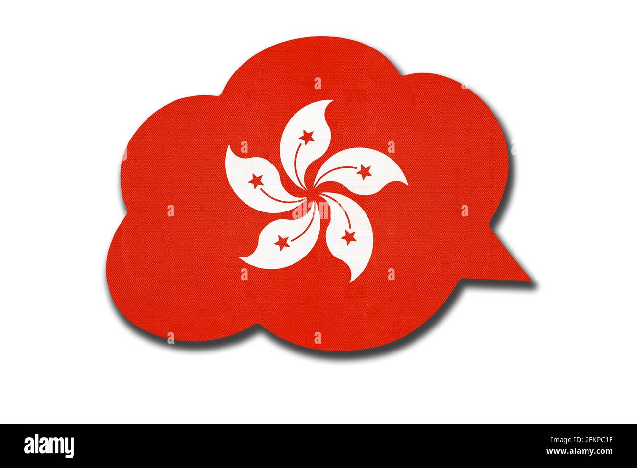 3d speech bubble with Hong Kong national flag isolated on white ...