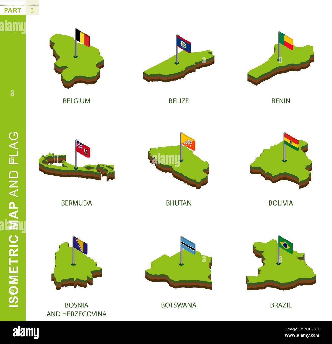 Bhutan 3d isometric map hi-res stock photography and images - Alamy