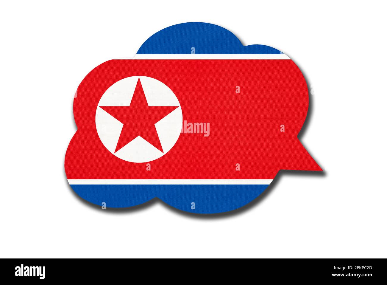 3d speech bubble with North Korea or DPRK national flag isolated on ...